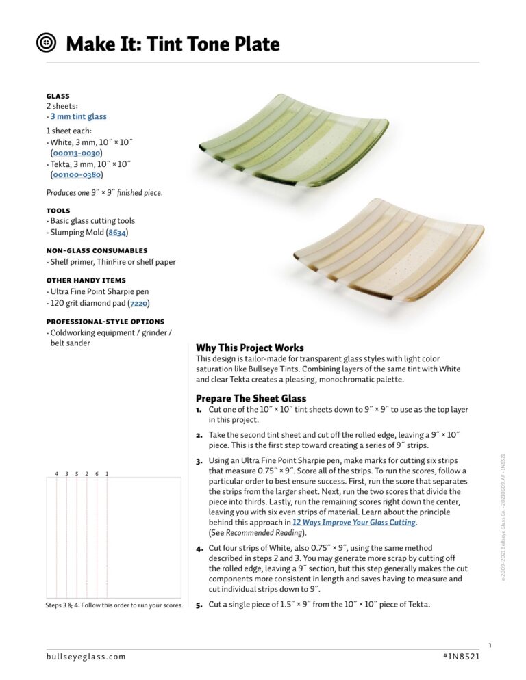 Bullseye Glass | Make It Project Article | Tint Tone Plate