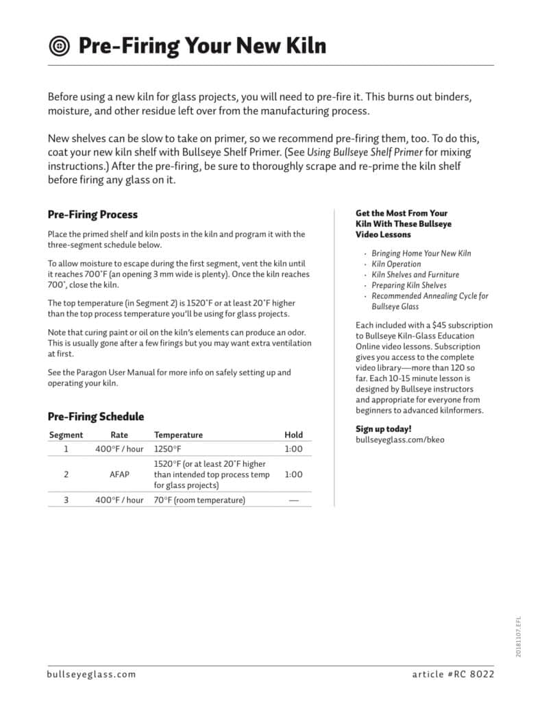 Bullseye Glass | Studio Tips | Pre-Firing Your New Kiln