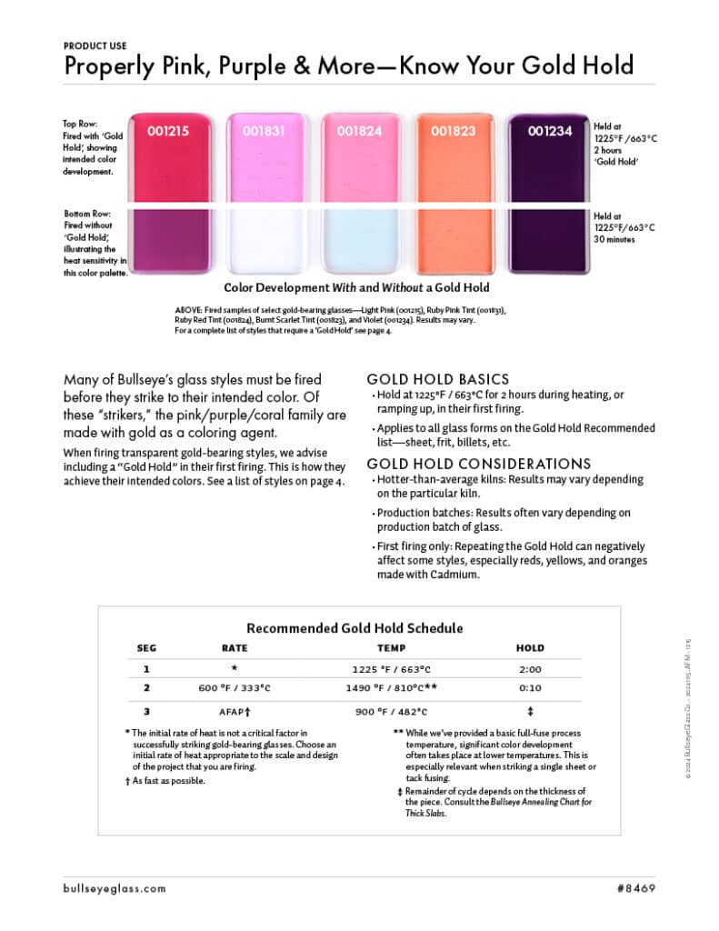 Bullseye Glass | Quick Tip Article | Gold-Bearing Pink Tints