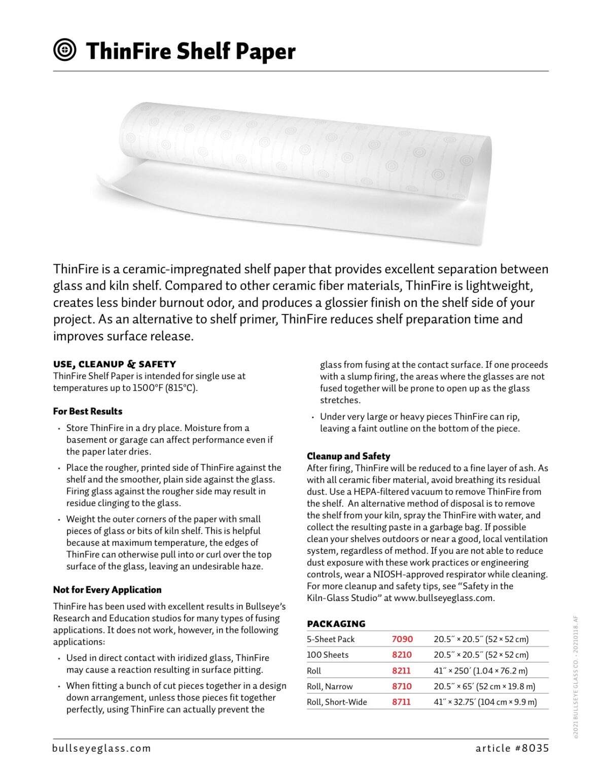 Bullseye Glass | Product Use Article | ThinFire Shelf Paper