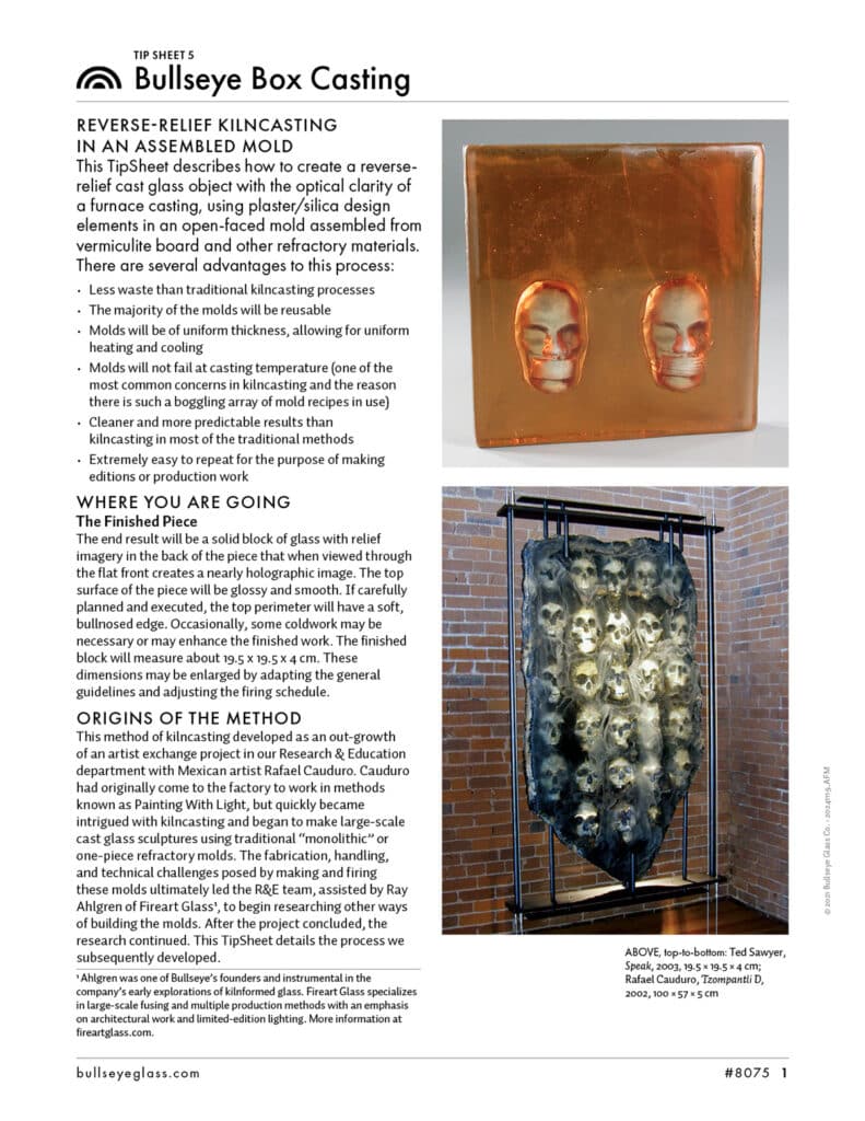 Bullseye Glass | TipSheet Article | Bullseye Box Casting