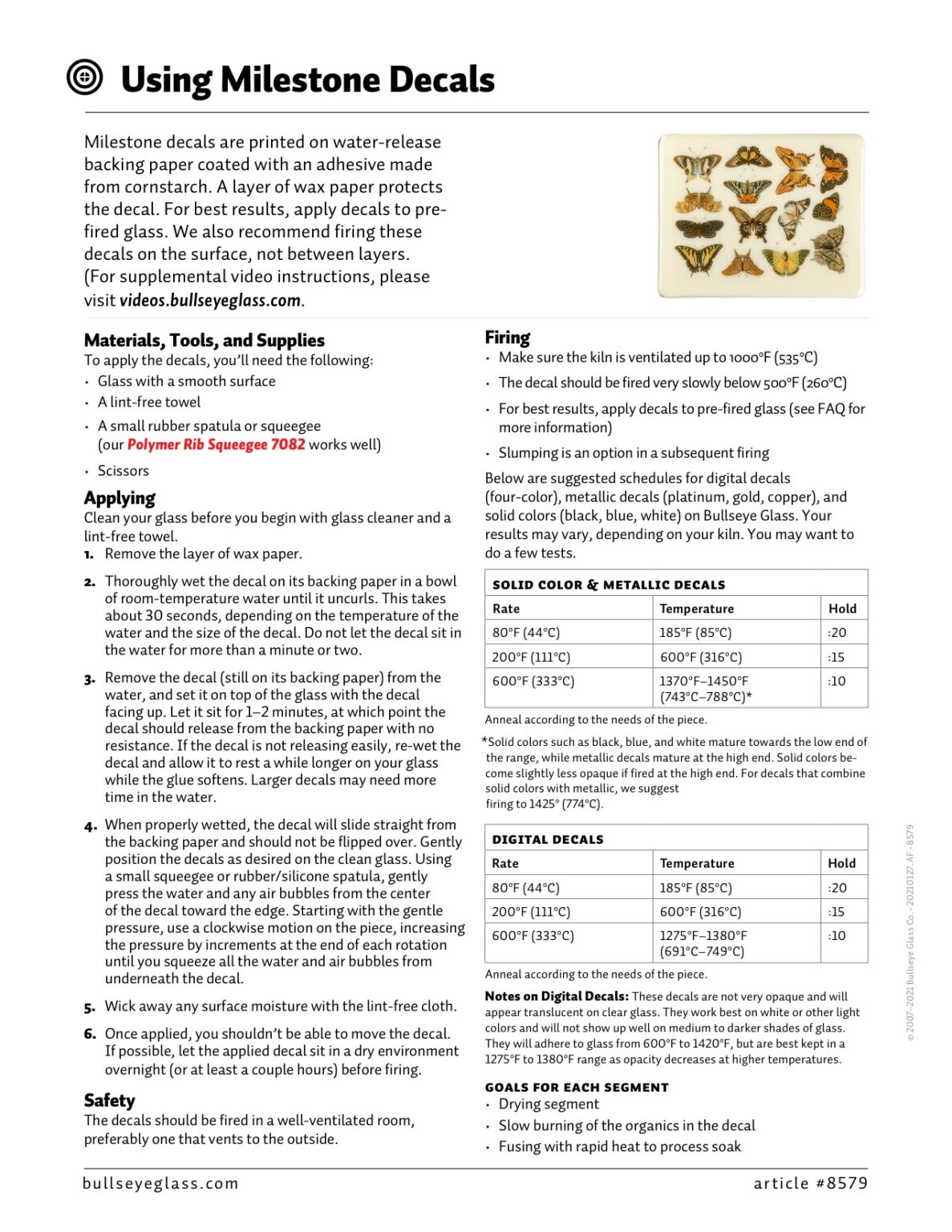 Bullseye Glass | Product Use Article | Using Milestone Decals