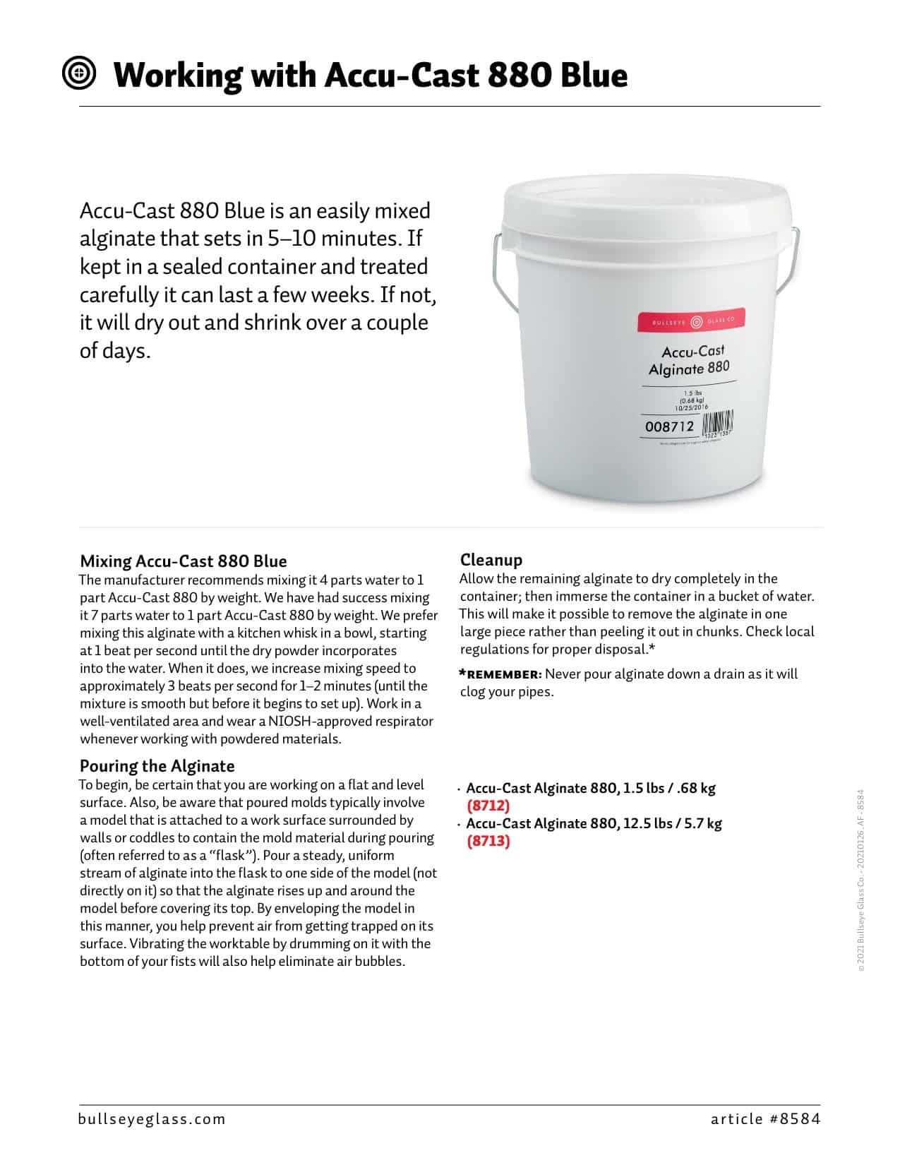 Bullseye Glass | Product Use Article | Working with Accu-Cast 880 Blue